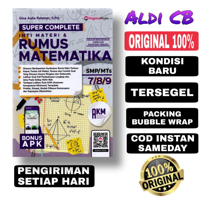 Jual Rumus Matematika Dan Inti Materi SMP/MTS Kelas 7 8 9 | Shopee ...