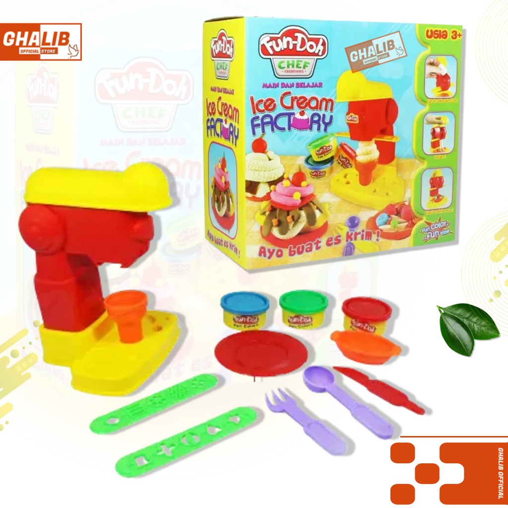 Jual Mainan Anak Lilin Fun Doh Ice Cream Edukatif Fun Dough Birthday ...