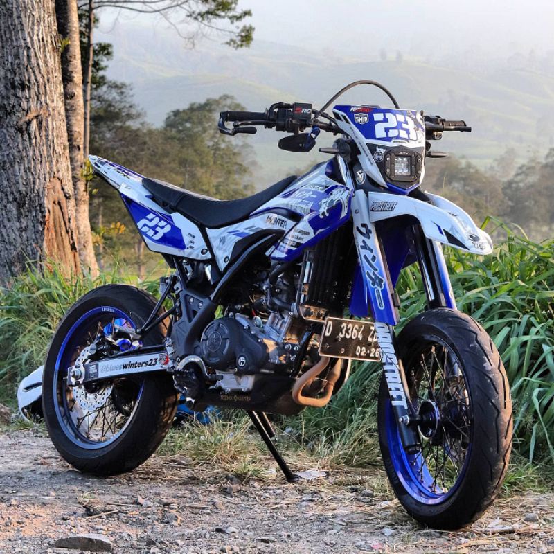 Jual Decal Stiker Motor Yamaha Wr 155 R Full Body Supermoto Putih Biru ...