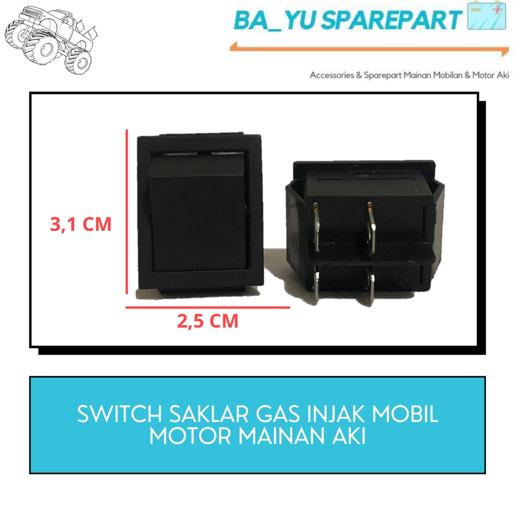 Jual SWITCH SAKLAR GAS INJAK 4 PIN MOBIL MOTOR MAINAN AKI 6V 12V ...