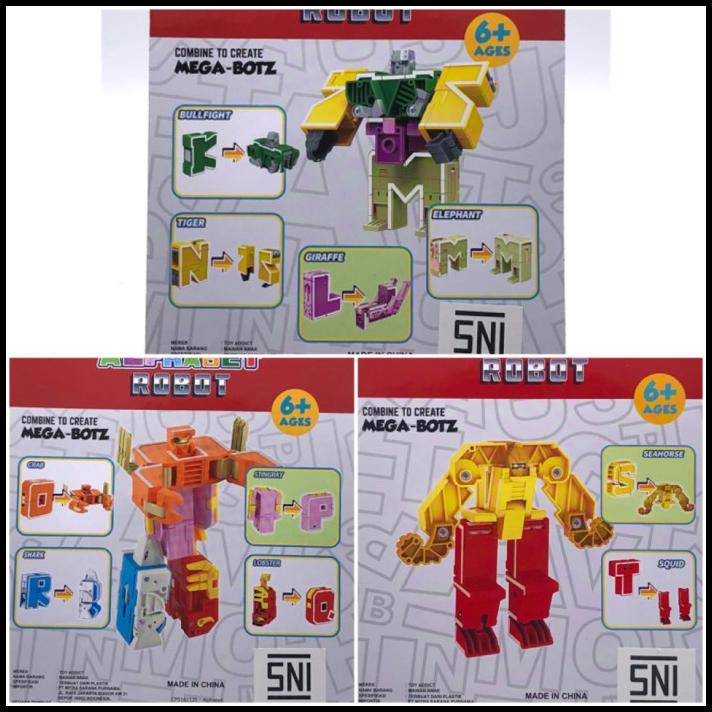 Jual Mainan Edukasi Toy Addict Alphabet Huruf Robot Mega Botz (A-T ...