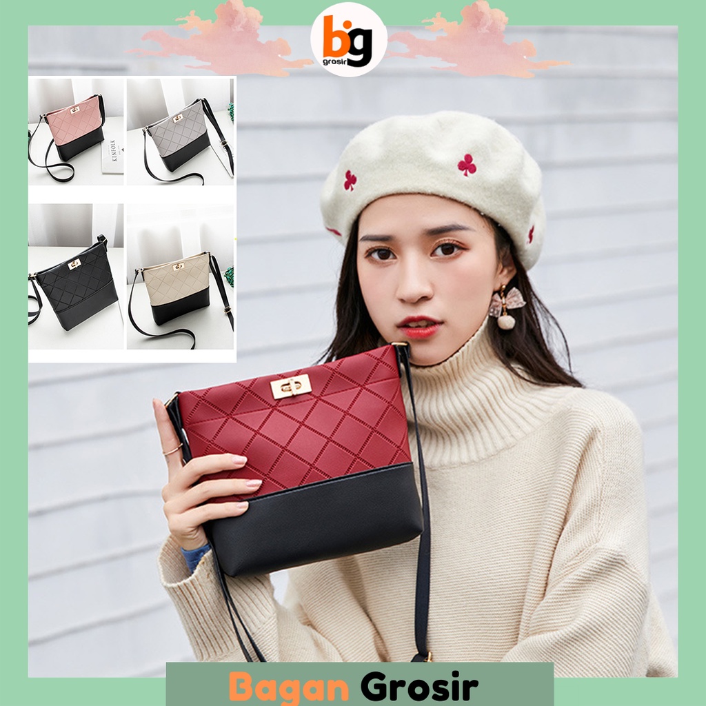 Jual BG / COD / TAS SELEMPANG WANITA KLIP PUTAR / TAS SELEMPANG MURAH ...