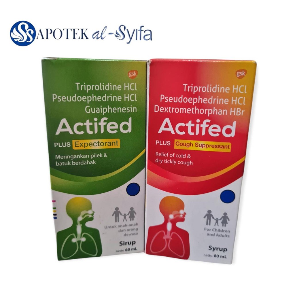 Jual Actifed Sirup Obat Batuk Hijau dan Merah 60ml | Shopee Indonesia