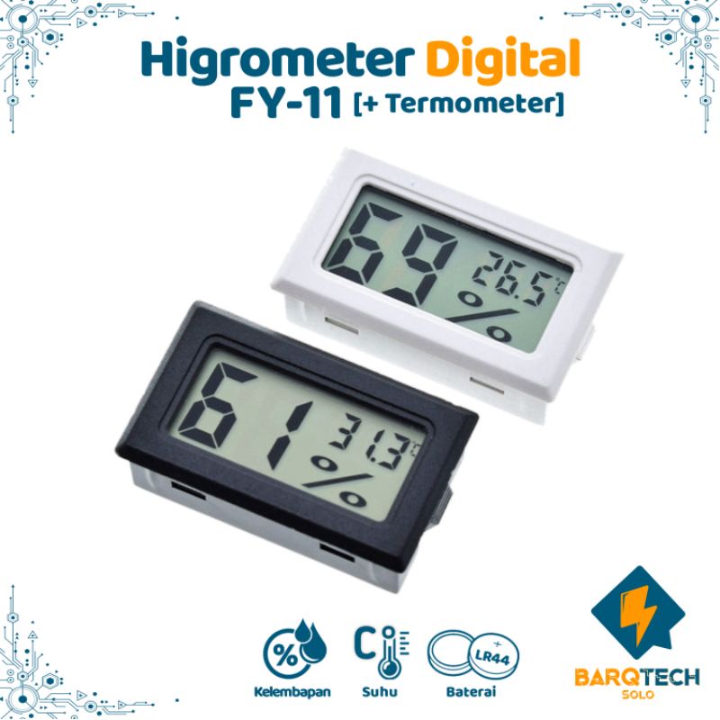 Jual Higrometer Digital + Termometer - FY11 / Mini Digital Hygrometer ...