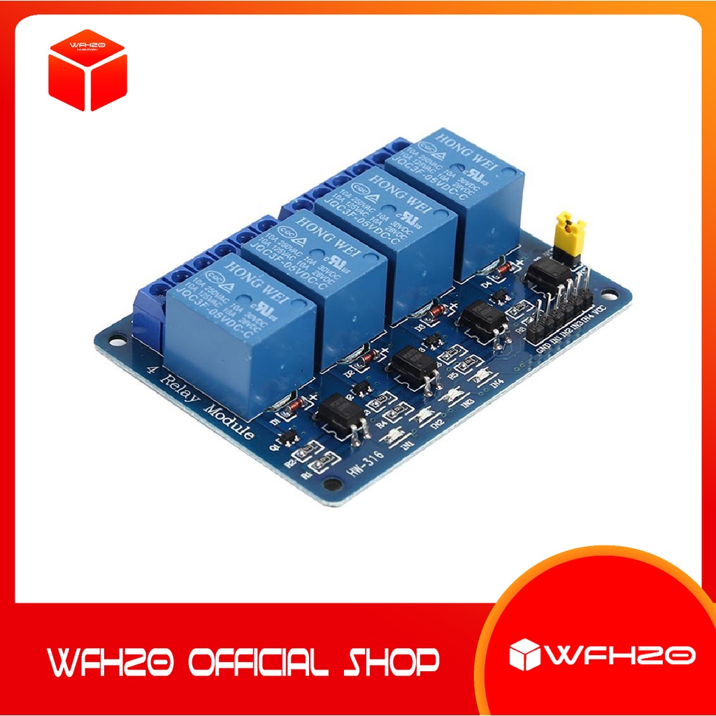 Jual Modul Relay 4 Channel 5V OPTOCOUPLER Relay 4 Way 5 Volt DC Active ...