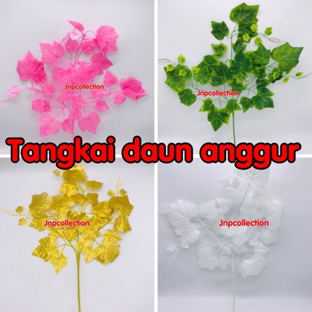 Jual Daun Tangkai Plastik Anggur/Bunga Artifical/Daun Palsu/Daun ...