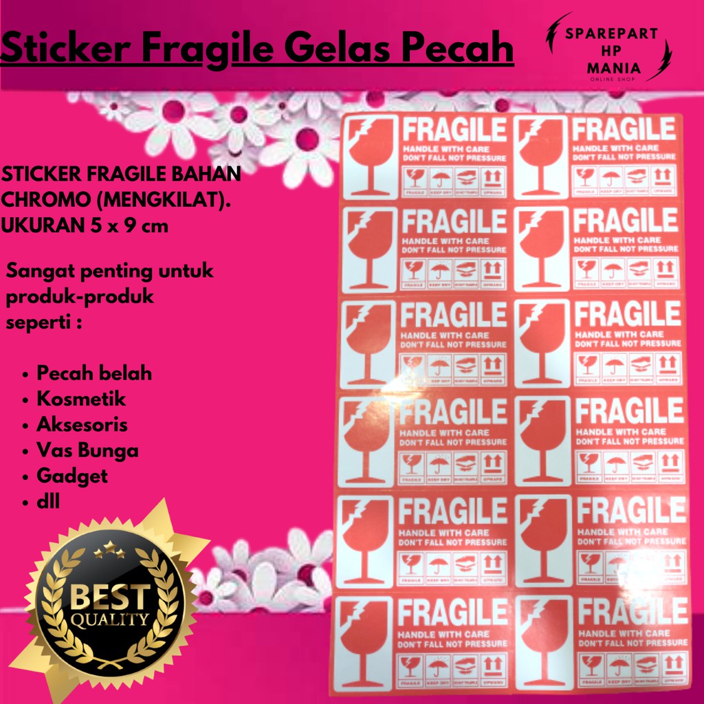Jual Sticker Fragile / Stiker Fragile / Sticker Pecah Belah / Stiker ...