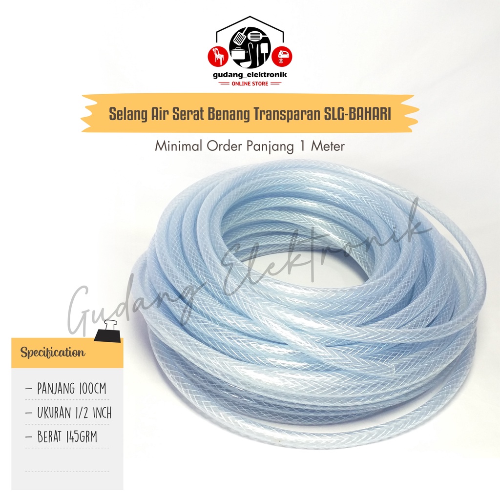 Jual Harga Per Meter Selang Air Serat Benang Transparan / Selang Air ...