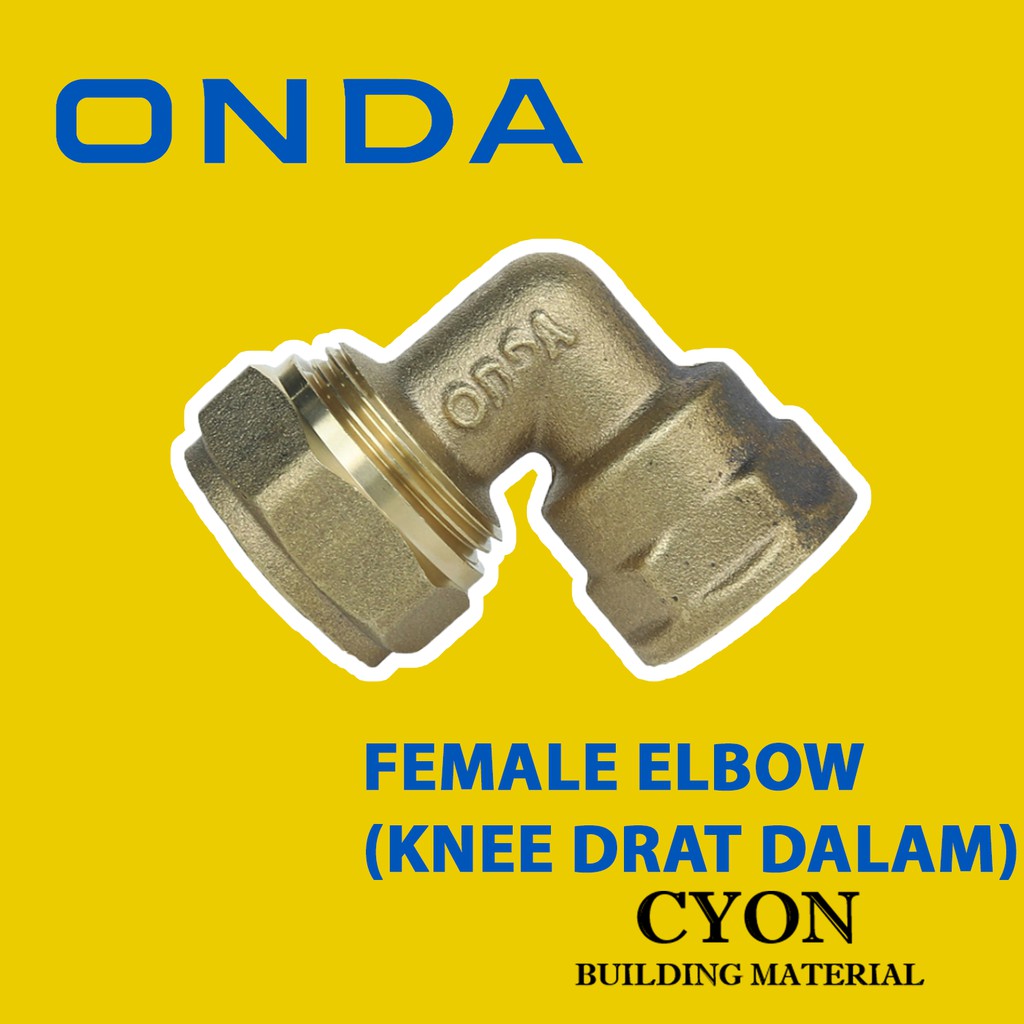 Jual ONDA FEMALE ELBOW (KNEE DRAT DALAM) 16 MM X 1/2" KNIE AIR PANAS KDD | Shopee Indonesia