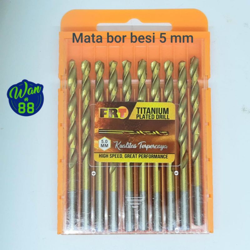 Jual Mata Bor besi kuning FRT 5 mm,Titanium plated drill harga per 1 ...