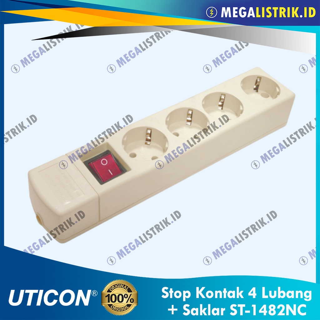 Jual UTICON STOP KONTAK ARDE 4 LUBANG + SAKLAR / MULTI SOCKET OUTLET ...