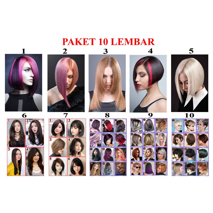 Jual poster babershop,pangkas rambut dan salon paket 10 lembar model ...