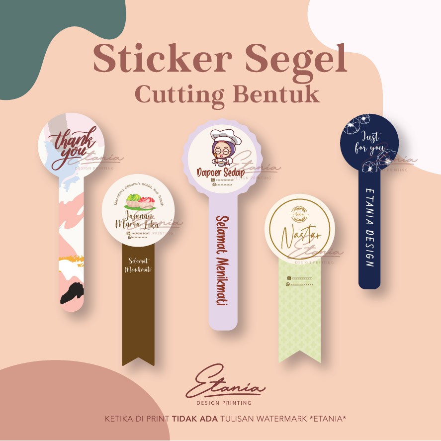 Jual Sticker segel custom bentuk segel botol segel box Indonesia|Shopee ...
