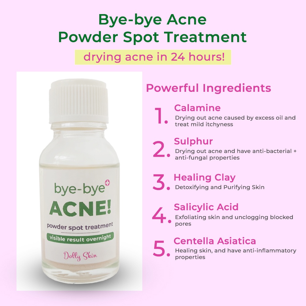 Jual Dolly Skin Bye-Bye Acne! Powder Spot Treatment / Obat Jerawat / Skincare Kulit Jerawat ...