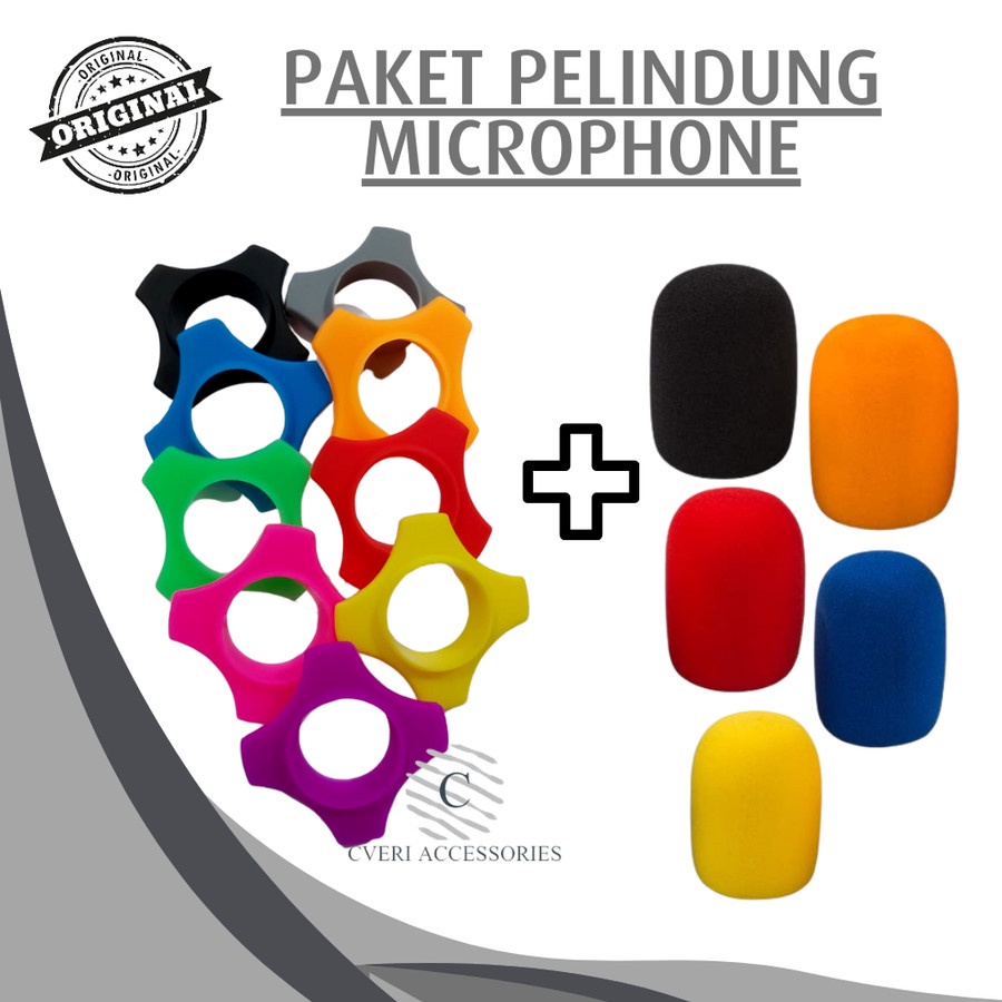 Jual Paket Aksesoris Microphone Ring Mic Anti Slip dan Busa Microphone ...