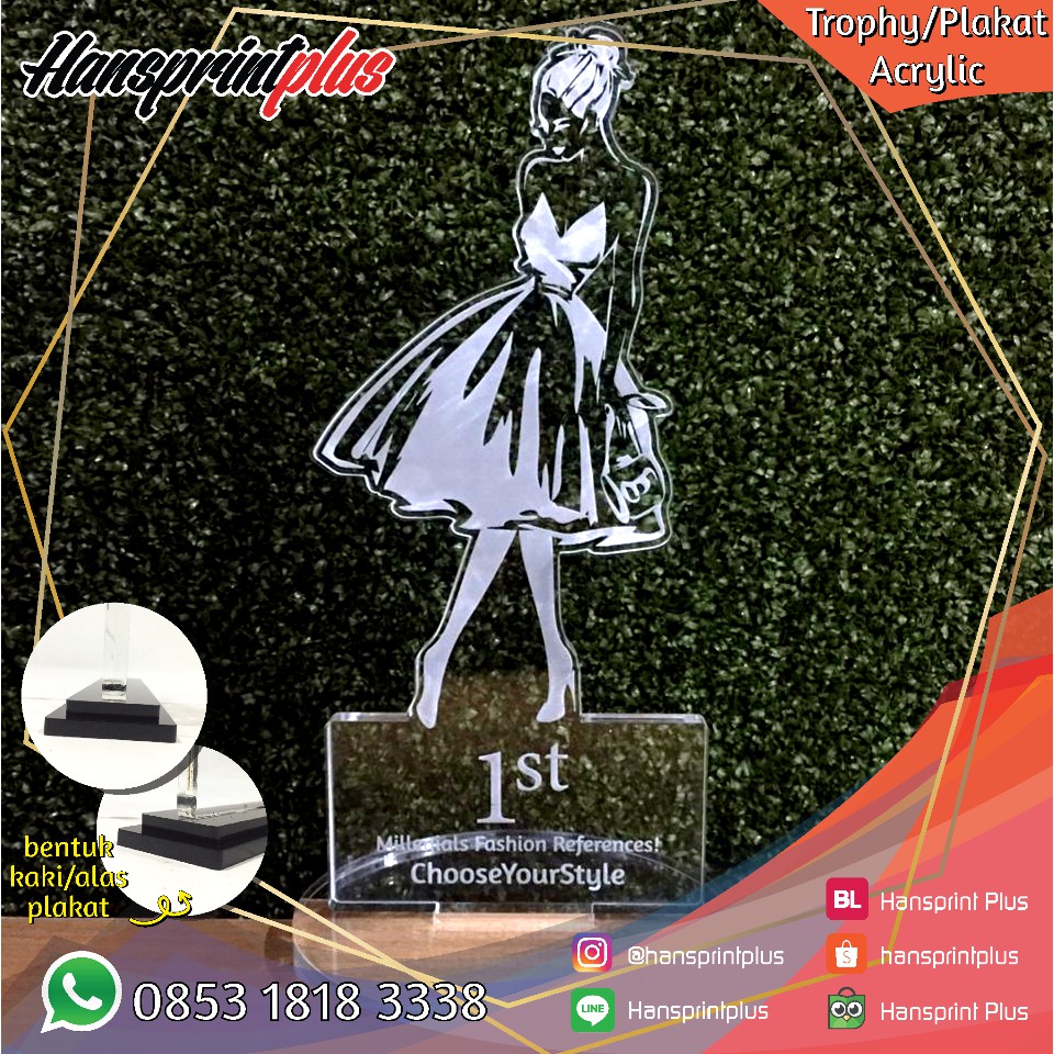 Jual Custom Plakat/Trophy/Standee Acrylic Grafir | Shopee Indonesia