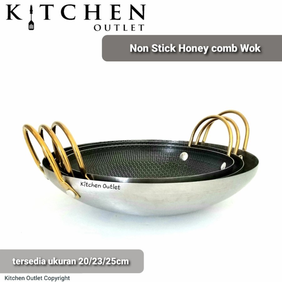 Jual Wajan Wok Kuali Penggorengan Anti Lengket Honeycomb | Shopee Indonesia
