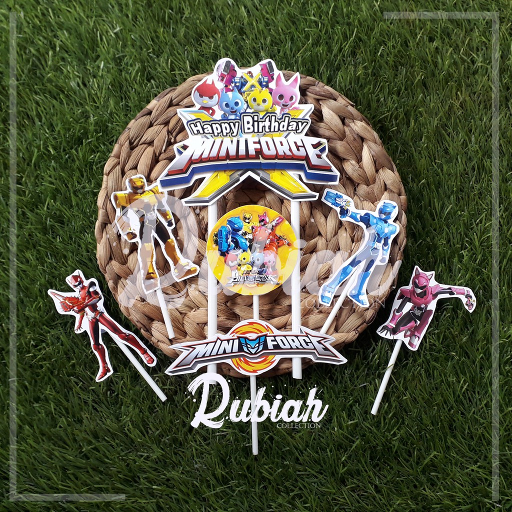 Jual Custom Nama/ Foto / Toppercake Karakter Mini Force / Hiasan Kue ...