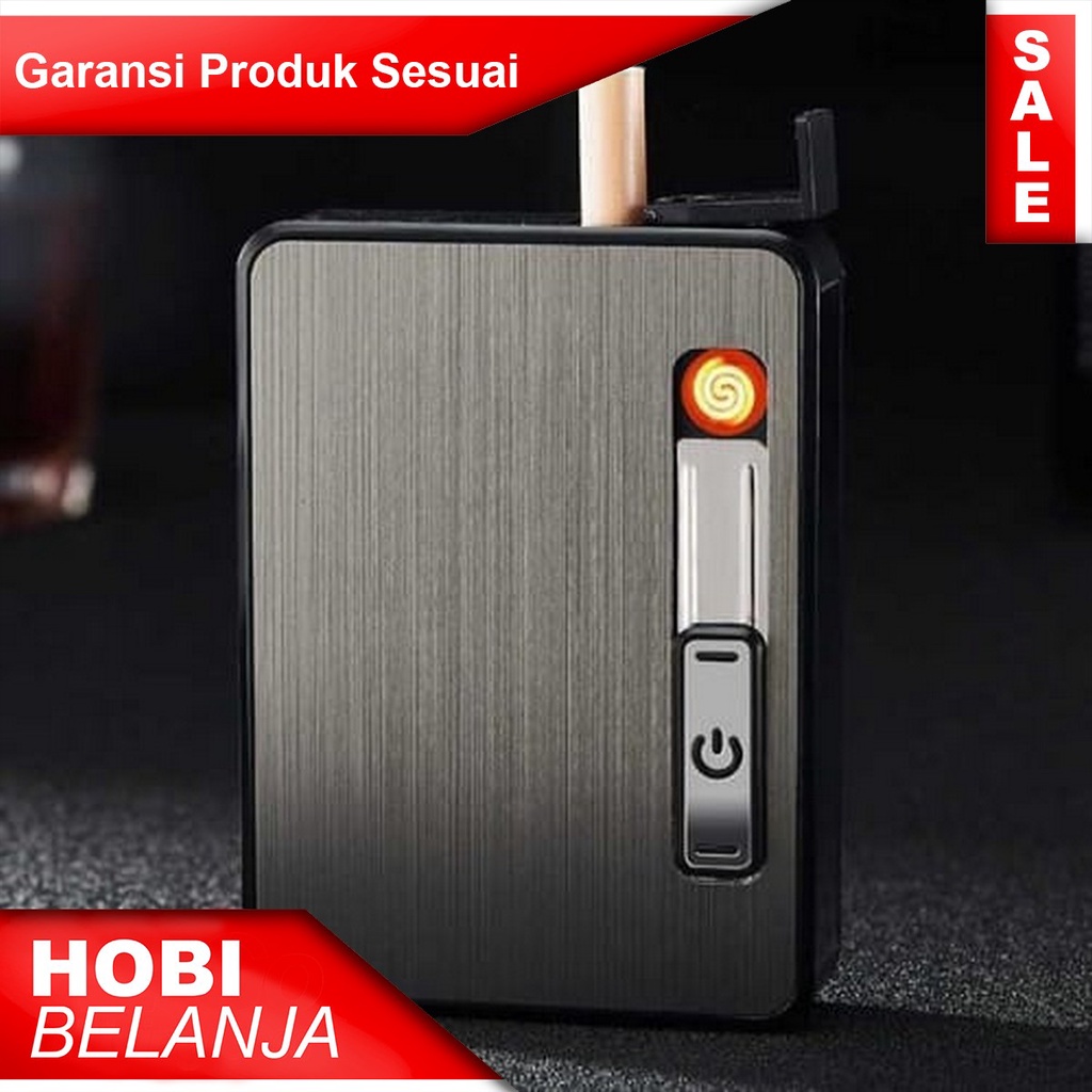 Jual Kotak Rokok Cigarette Box 10 Slot Dengan Korek Elektrik - YH060 ...