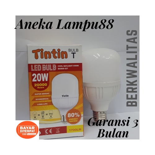 Jual Lampu LED TINTIN 20Watt PAKET 10 PCS - Bohlam LED 20Watt - Tintin 20Watt LED - Putih ...