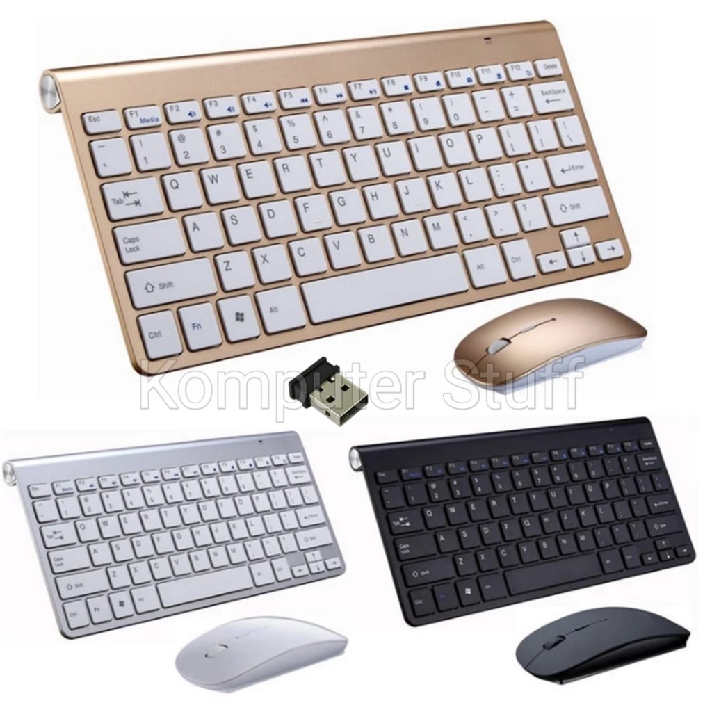 Jual Satu Paket Keyboard Mouse Wireless 1000 DPI USB Dongle 2.4GHz Di ...