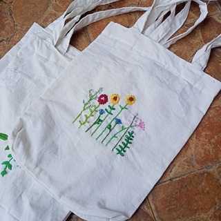 Jual TOTEBAG SULAM BUNGA AESTHETIC-AESTHETIC EMBROIDERY TOTE BAG ...