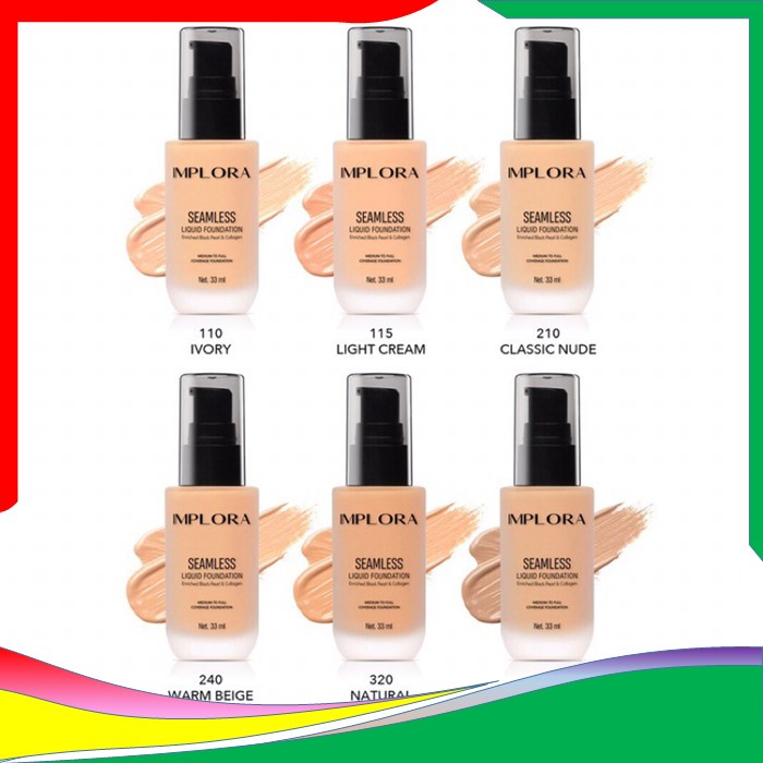 Jual IMPLORA Seamless Liquid Foundation Cair | Alas Bedak Cair Implora ...