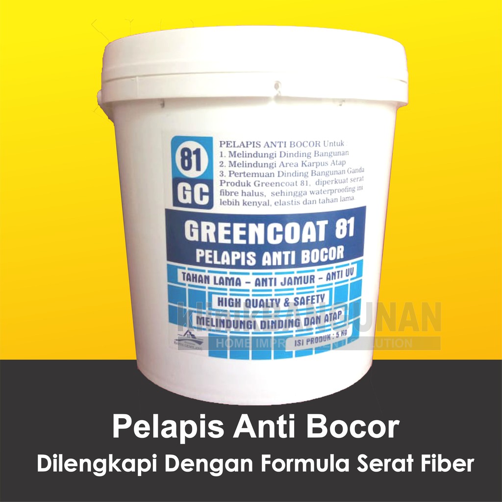 Jual Cat Anti Bocor Plus Serat Fiber - GREENCOAT WATERPROOFING (5 Kg ...