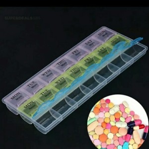 Jual Kotak Obat 3-Warna / 21 Sekat Dengan Label Hari / Waktu Indonesia ...