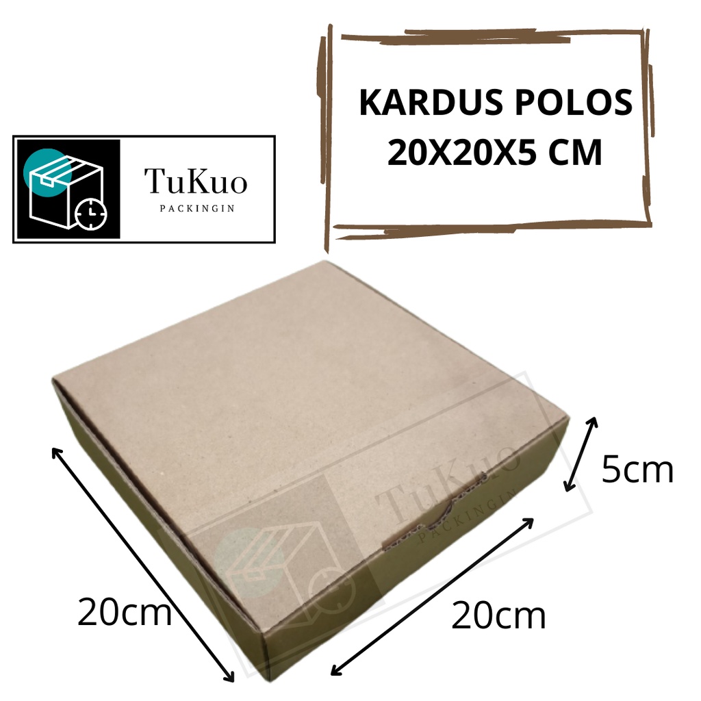 Jual Kardus Polos 20x20x5cm Kardus Kue Kardus Packing KARDUS DIECUT ...