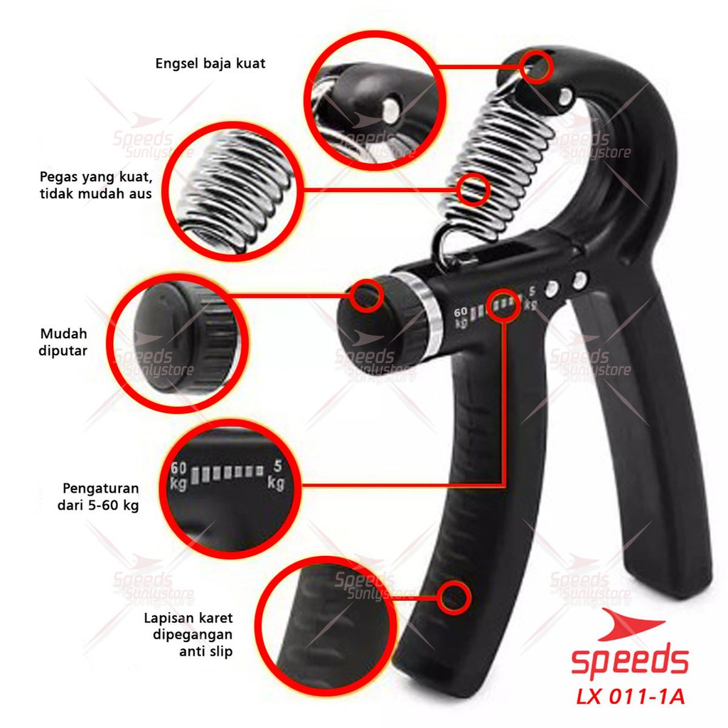 Jual SPEEDS Handgrip Hand Grip 5-60 kg Alat bantu fitness Otot Lengan ...