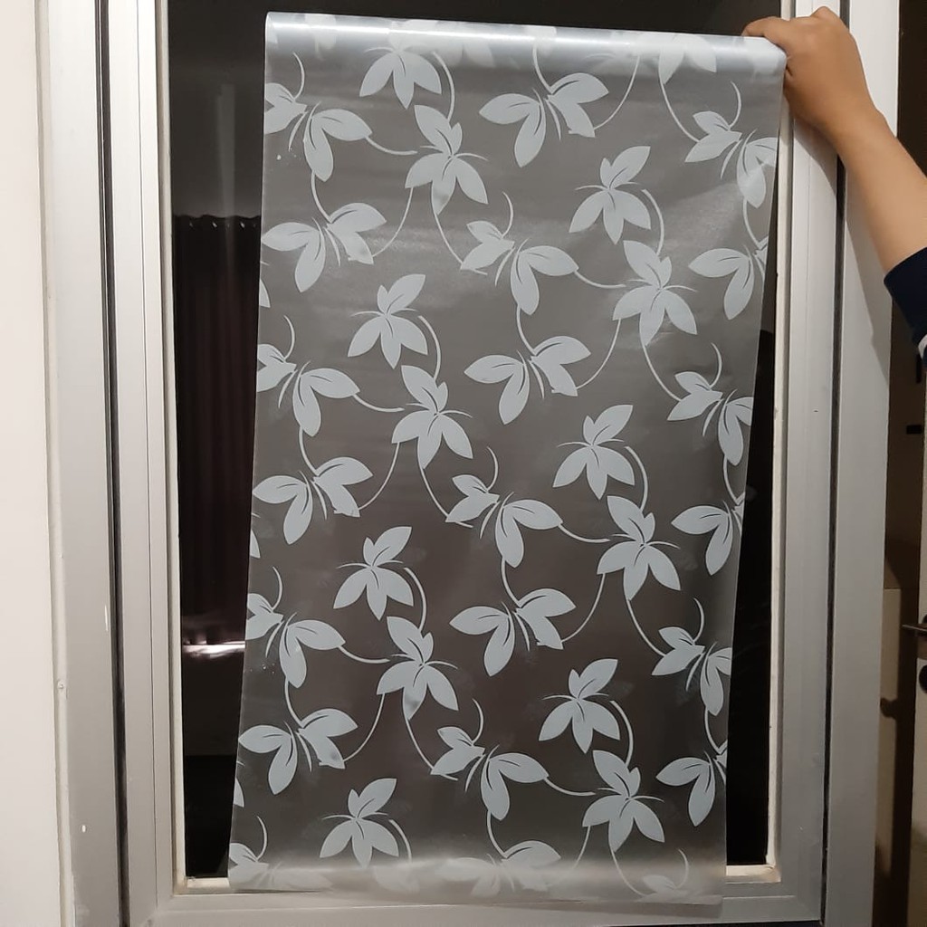 Jual Stiker Kaca Glass Film Transparan Motif Daun Jendela Pintu Rumah ...