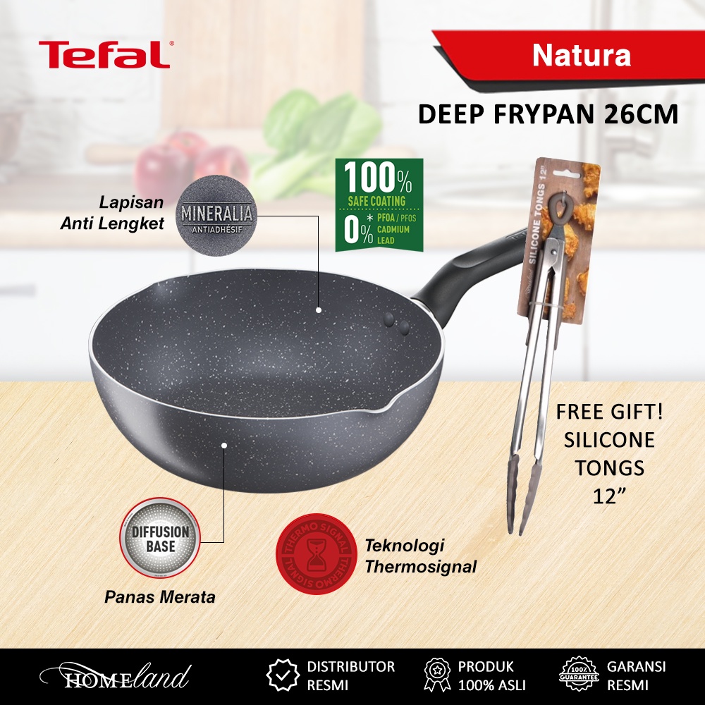 Jual Tefal Natura Deep Frypan - Panci Wajan Penggorengan | Shopee Indonesia