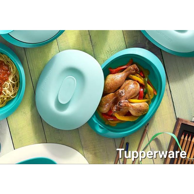 Jual Tupperware Blossom Petite Serving Platter 390 ml With Spoon ...