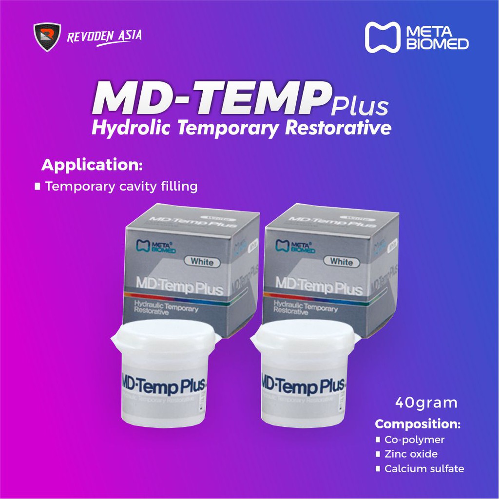 Jual Jual tumpatan sementata MD-Temp plus metabiomed (white) | Shopee ...