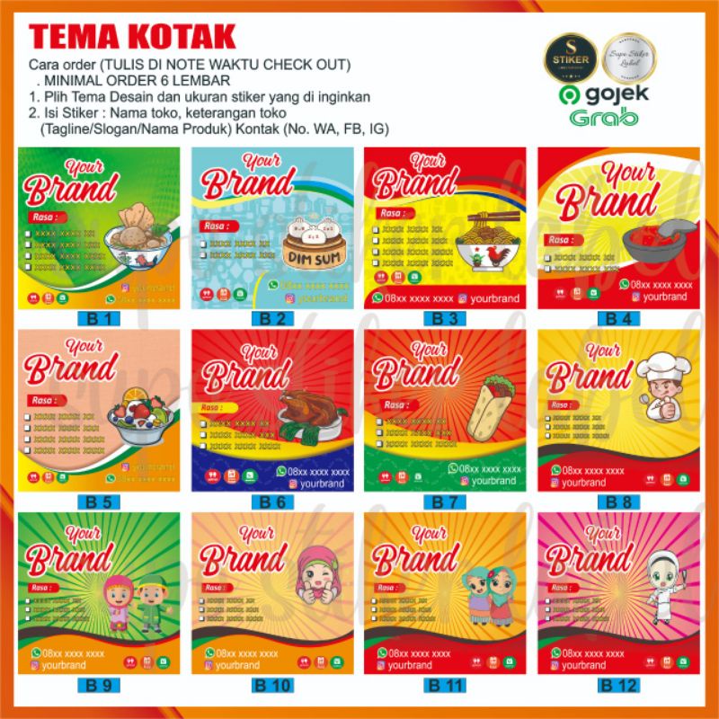 Jual Cetak stiker sticker label kemasan kue makanan minuman | Shopee ...