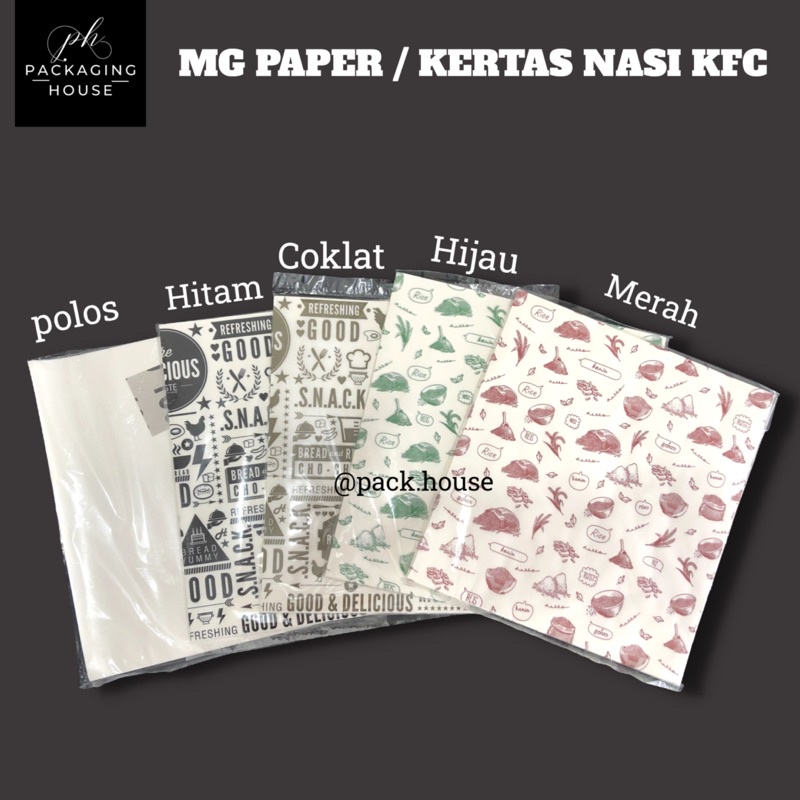 Jual KERTAS NASI KFC | MG PAPER LAMINASI ISI 100 Pcs/Pack | Kertas Nasi ...