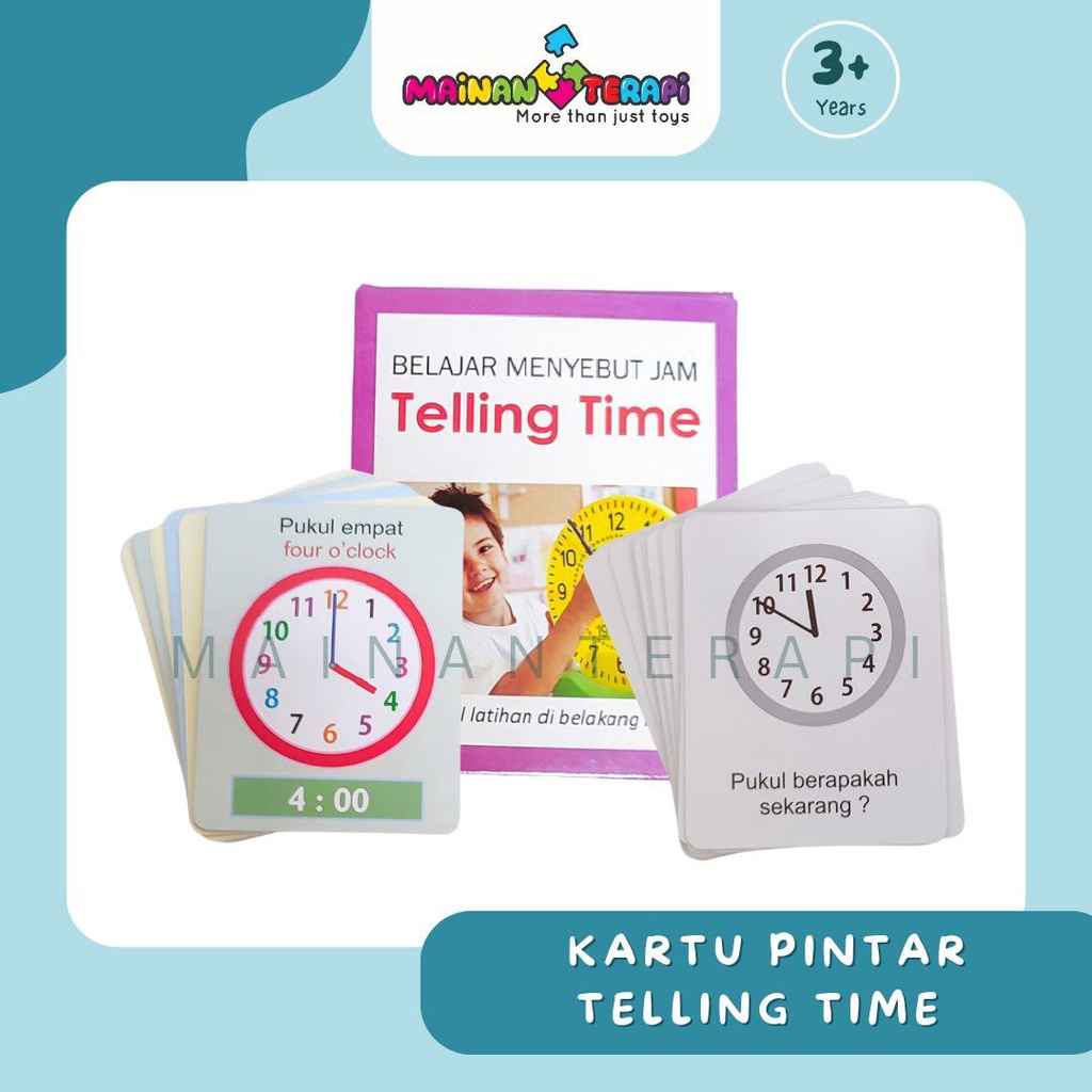 Jual Mainan Terapi Kartu Pintar Telling Time Versi Baru Kartu Terapi ...