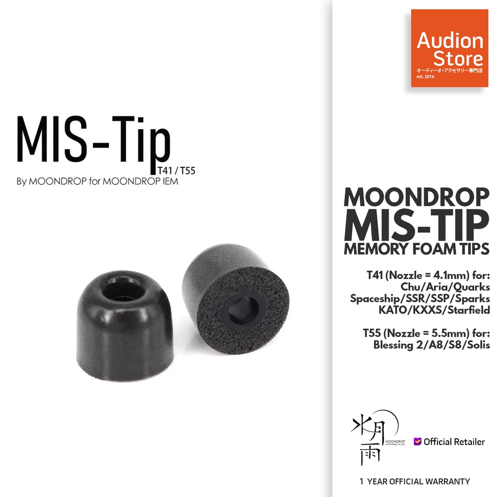 Jual MOONDROP MIS-TIP T41/T55 Memory Foam Sponge Tips Eartips Earpiece ...