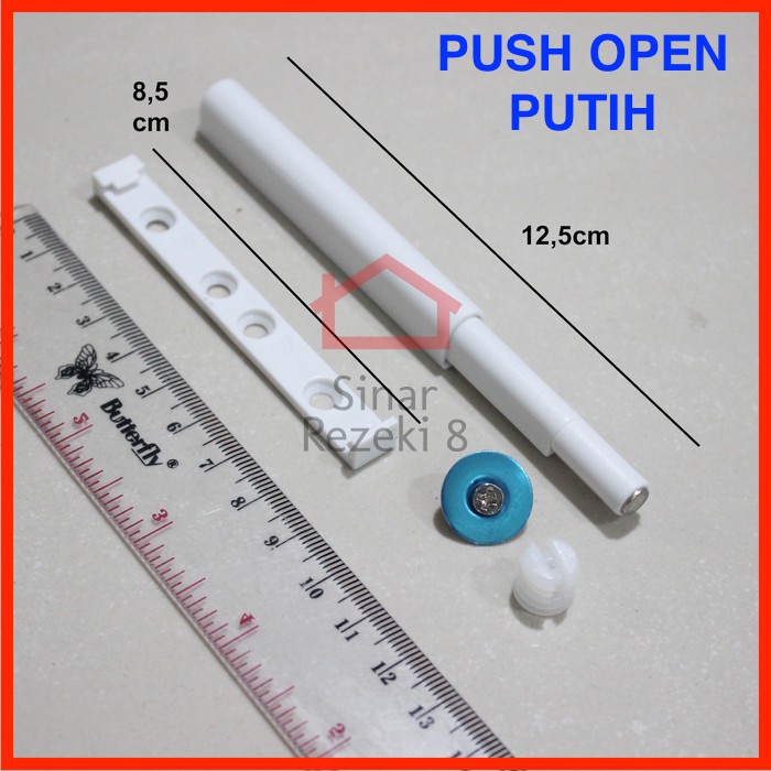 Jual Catches Bulat Plastik + Magnet Push Open Pintu Kayu Putih Lemari ...