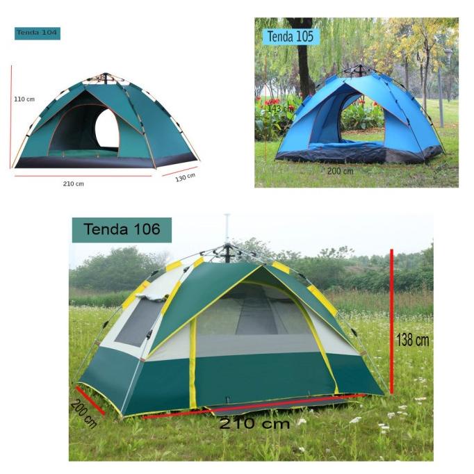 Jual Tenda Camping Otomatis 4-5 Orang Waterproof Tenda Camping Outdoor ...