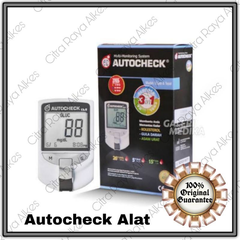 Jual Autocheck Alat 3 in 1 / Alat Cek Gula Darah / Alat Cek Kolesterol ...