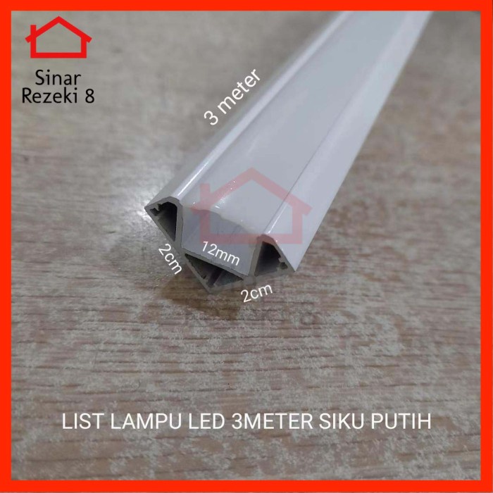 Jual List Lampu LED Strip PUTIH Siku / Rumah Lis Cover Casing Aluminium ...