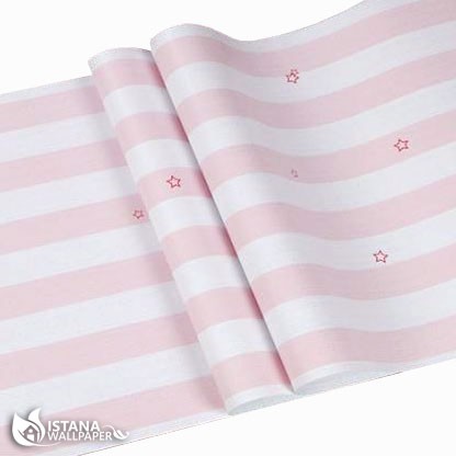 Jual Wallpaper Sticker Dinding 45cm X 10m - Garis Pink Bintang | Shopee Indonesia