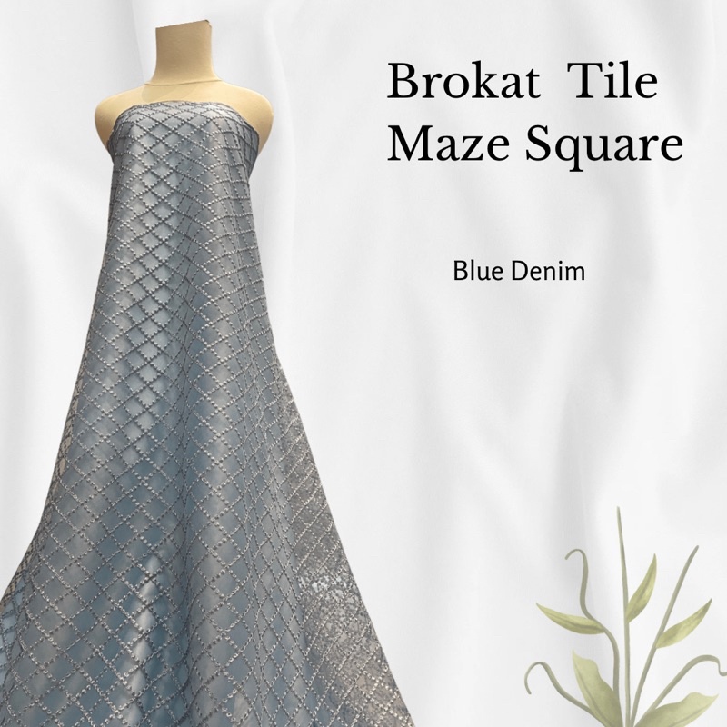 Jual Kain Bahan Kebaya Modern Simple Brukat Tile Mesh Maze Square Kotak ...