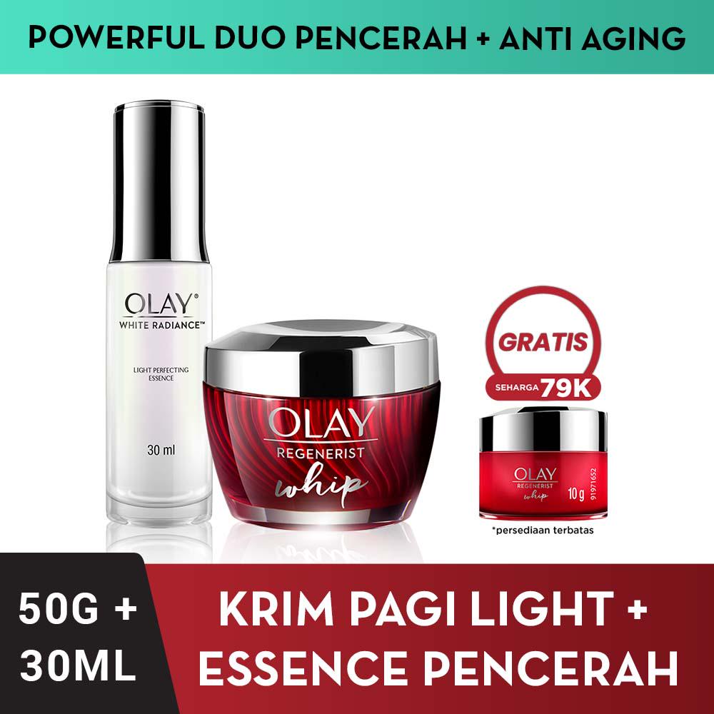 Jual Olay Krim Pagi Light 30 mL + Olay Essence Pencerah 50 gr | Shopee Indonesia