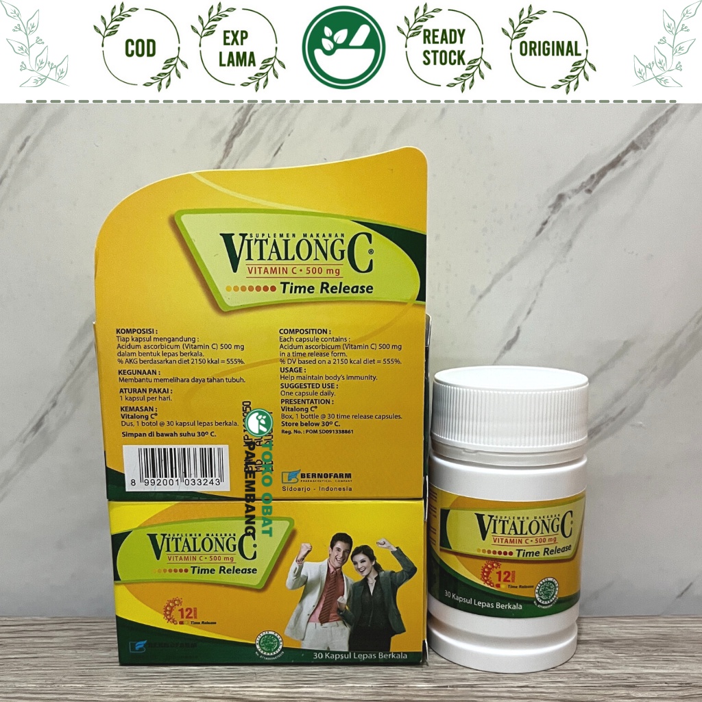 Jual VITALONG C 30 KAPSUL TIME RELEASE 500MG VITAMIN C VITAMIN-C ...