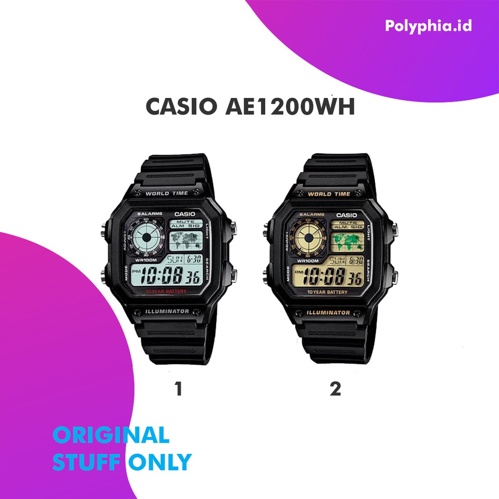 Jual JAM TANGAN CASIO AE1200WH ORIGINAL MURAH BERGARANSI | Shopee Indonesia