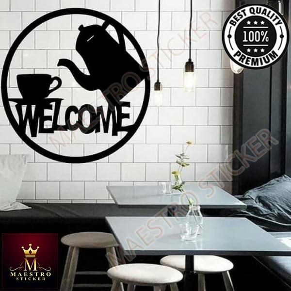 Jual M.STICKER Stiker Welcome Coffee Kopi Sticker Dingding Kaca Rumah ...