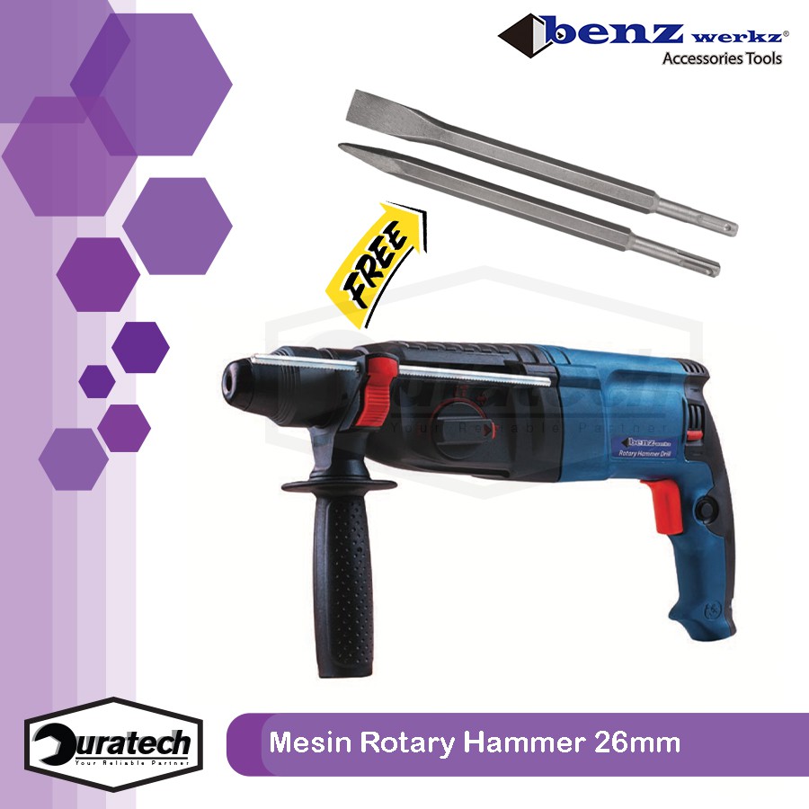 Jual Mesin bor bobok tembok Sds plus beton 800Watt / Rotary Hammer drill bobok Benz Werkz ...